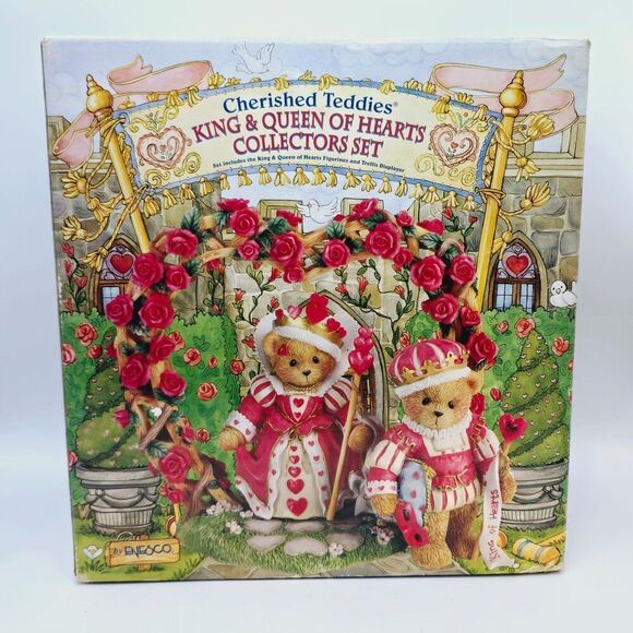 Enesco | Art | Cherished Teddies King And Queen Of Hearts Collectors ...